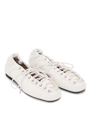GANNI Eyelet Lace-up Ballet Flats