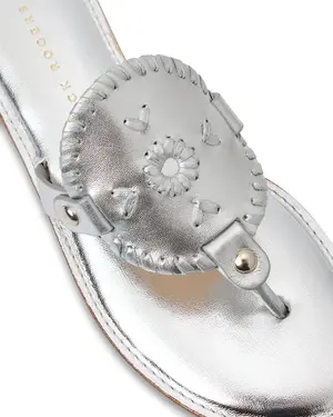 Jack Rogers Collins Leather Sandals - Silver
