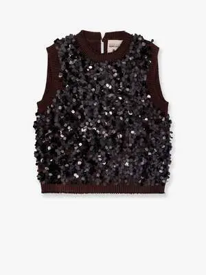 SEMICOUTURE Wool And Cashmere Vest With Sequins