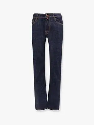 Jacob Cohen Stretch Cotton Denim Jeans With Handkerchief Detail