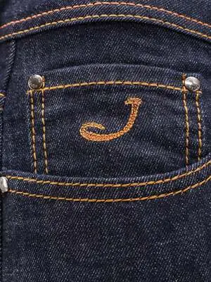 Jacob Cohen Stretch Cotton Denim Jeans With Handkerchief Detail
