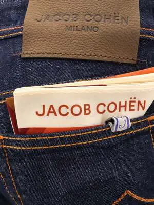 Jacob Cohen Stretch Cotton Denim Jeans With Handkerchief Detail