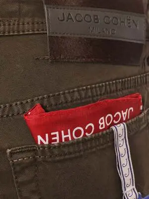 Jacob Cohen Slim Fit Cotton Trousers With Ponyskin Patch