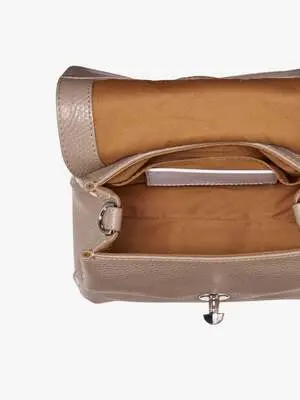 ZANELLATO Textured Leather Crossbody Bag - Grey