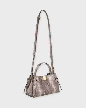 Yuzefi Embossed Leather Mini Top Handle Bag - Snake