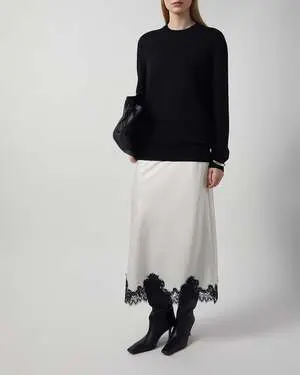 JIL SANDER Midweight Wool Crew-neck Top - Black