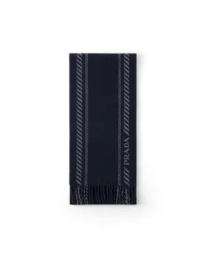 Prada Wool And Cashmere Scarf - Navy