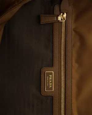 Prada Re-edition 1978 Large Re-nylon And Saffiano Leather Tote Bag - Brandy