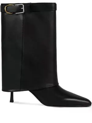 POTAMY 70mm Buckle-detail Leather Boots - Black
