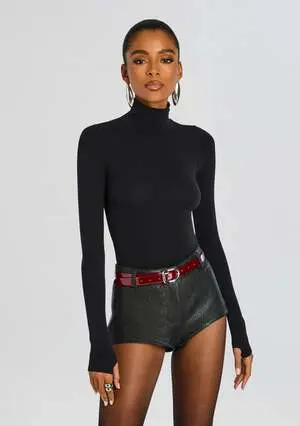 Commando Ballet Turtleneck Bodysuit - Black
