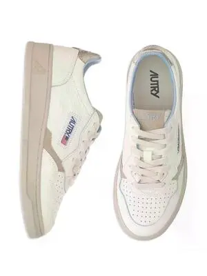 AUTRY Medalist Perforated Suede Overlay Trainers - Neutrals