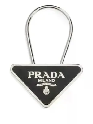 Prada Triangle-logo Keyring - Silver