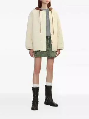 MINI CREAM Hooded Quilted Jacket - Neutrals