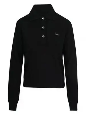 N°21 Buttoned Long-sleeve Polo Top