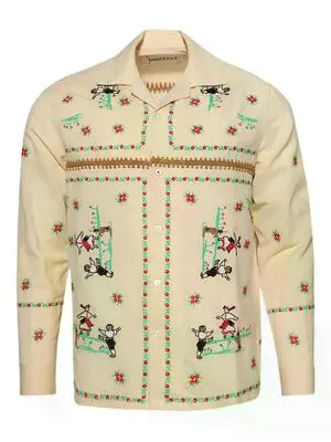 BAZISZT Joy Of Living Embroidered Shirt - Neutrals