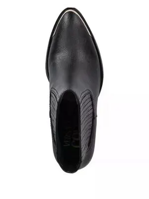 Versace 85mm Pointed-toe Logo-detail Boots