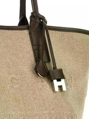 Hogan Top Handle Tote Bag With Logo Charm