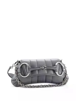 Gucci Horsebit Chain Vertical Quilted Leather Small Shoulder Bag - Grey