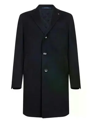 Tagliatore Three-button Coat With Logo Pin - Blue