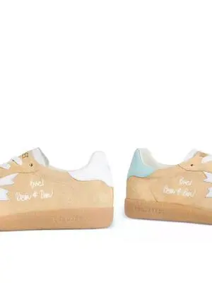 Dsquared2 Rebels" Suede And Leather Low Top Sneakers - Neutrals