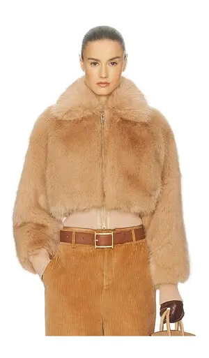 HELSA Faux Fox Bomber Jacket