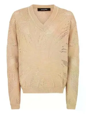 Dsquared2 Openwork Detail V-neck Sweater