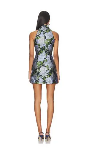 SAU LEE Eva Jacquard Dress - Blue