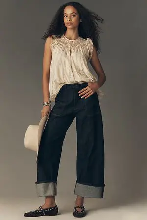 PILCRO Kayden High-rise Carpenter Barrel Jeans - Dark Denim