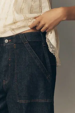 PILCRO Kayden High-rise Carpenter Barrel Jeans - Dark Denim