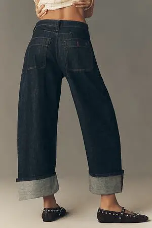 PILCRO Kayden High-rise Carpenter Barrel Jeans - Dark Denim