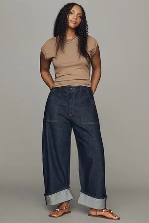 PILCRO Kayden High-rise Carpenter Barrel Jeans - Dark Denim