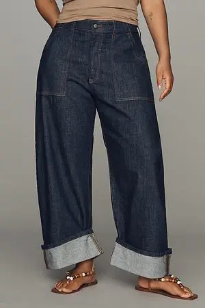 PILCRO Kayden High-rise Carpenter Barrel Jeans - Dark Denim