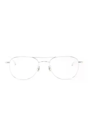 EYEVAN7285 Double-bridge Clear-lens Glasses - Silver