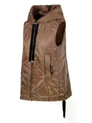 Max Mara Drawstring Hooded Gilet - Neutrals