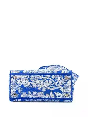 Dior Toile De Jouy Lady D-lite Embroidered Canvas Tote Bag - Blue