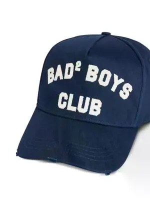 Dsquared2 Cotton Gabardine Baseball Cap With Slogan Patch - Blue