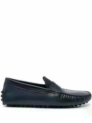 TOD'S Debossed Leather Slip-on Loafers - Blue
