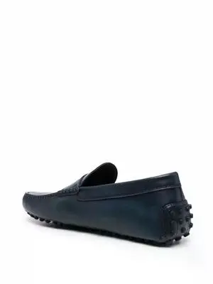 TOD'S Debossed Leather Slip-on Loafers - Blue