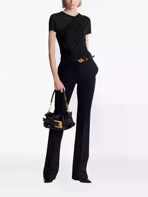 Balmain Grain-de-poudre Straight Trousers