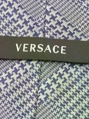 Versace Houndstooth-pattern Silk Tie
