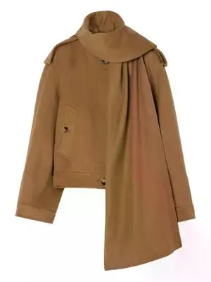Burberry Detachable Scarf Jacket In Brushed Cashmere