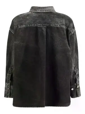 Attico Asymmetric Long-sleeve Denim Shirt
