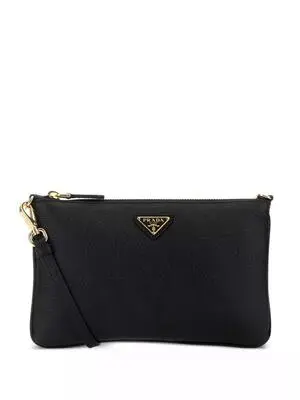 Prada Leather Crossbody Bag With Logo