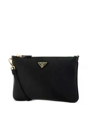 Prada Leather Crossbody Bag With Logo