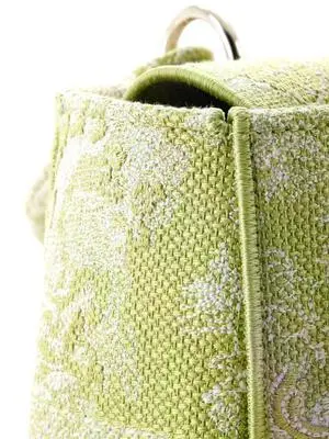 Dior Toile De Jouy Lady D-lite Embroidered Canvas Tote Bag - Green