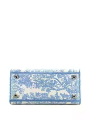 Dior Toile De Jouy Lady D-lite Embroidered Canvas Tote Bag - Blue