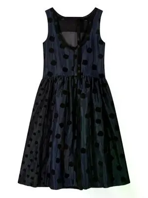 STUDIO TOMBOY Polka-dot Sleeveless Midi Dress - Black