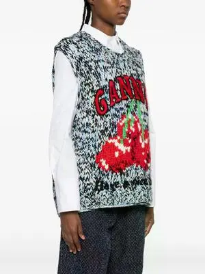 GANNI Patterned Knitted Vest