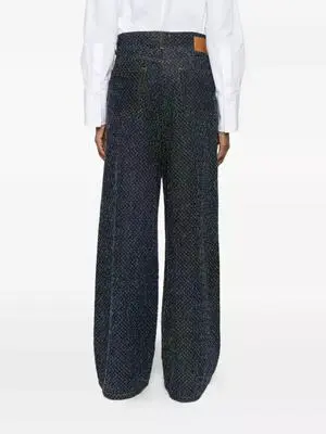 GANNI Textured Wide-leg Jeans