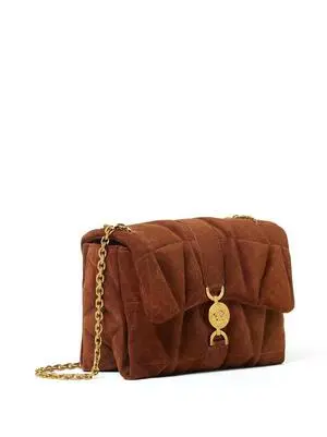 Versace Quilted Chain Crossbody Bag - Brown